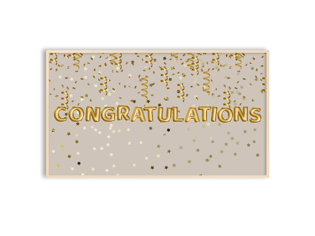 Samsung Frame TV Art Congratulations, Gold Confetti, Congrats, Party ...