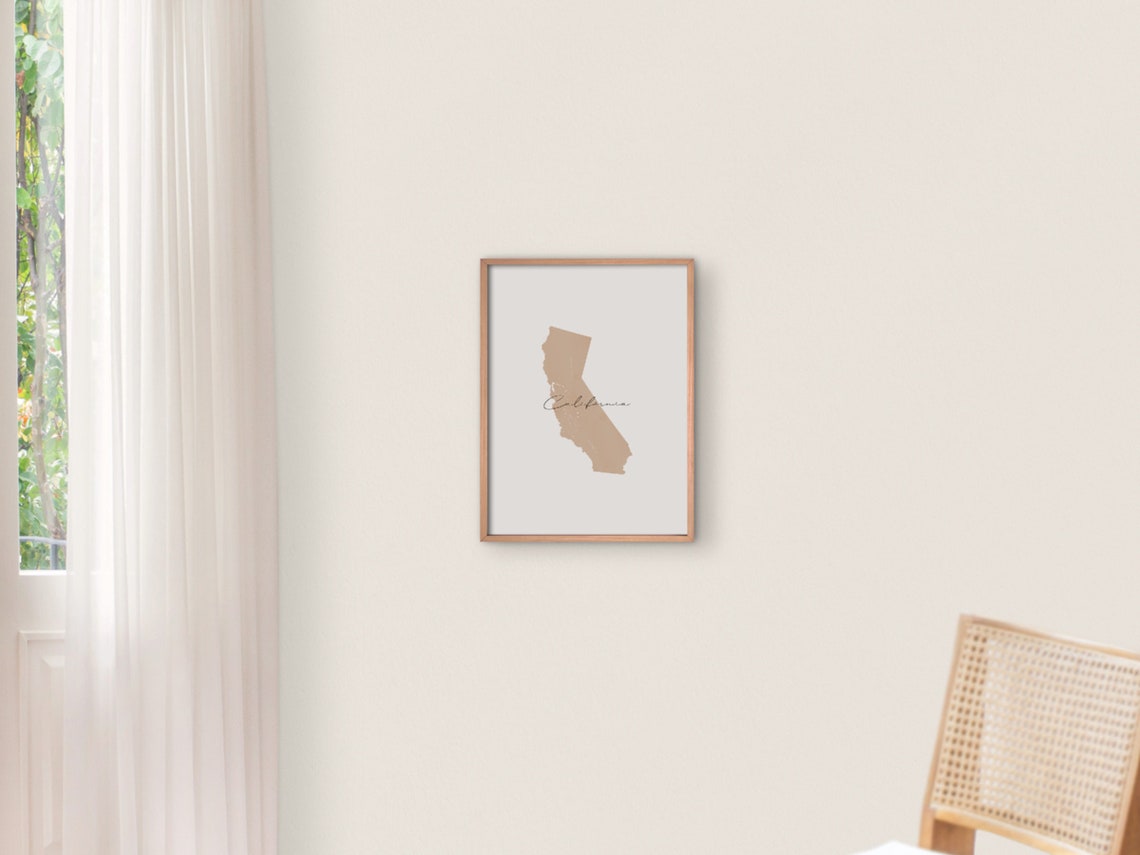 California Shape Wall Art Printable California Map Wall Art | Etsy