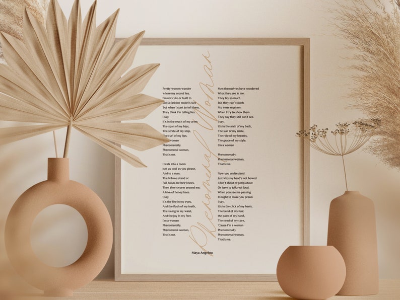 Maya Angelou Quotes Wall Art Phenomenal Woman Printable Etsy