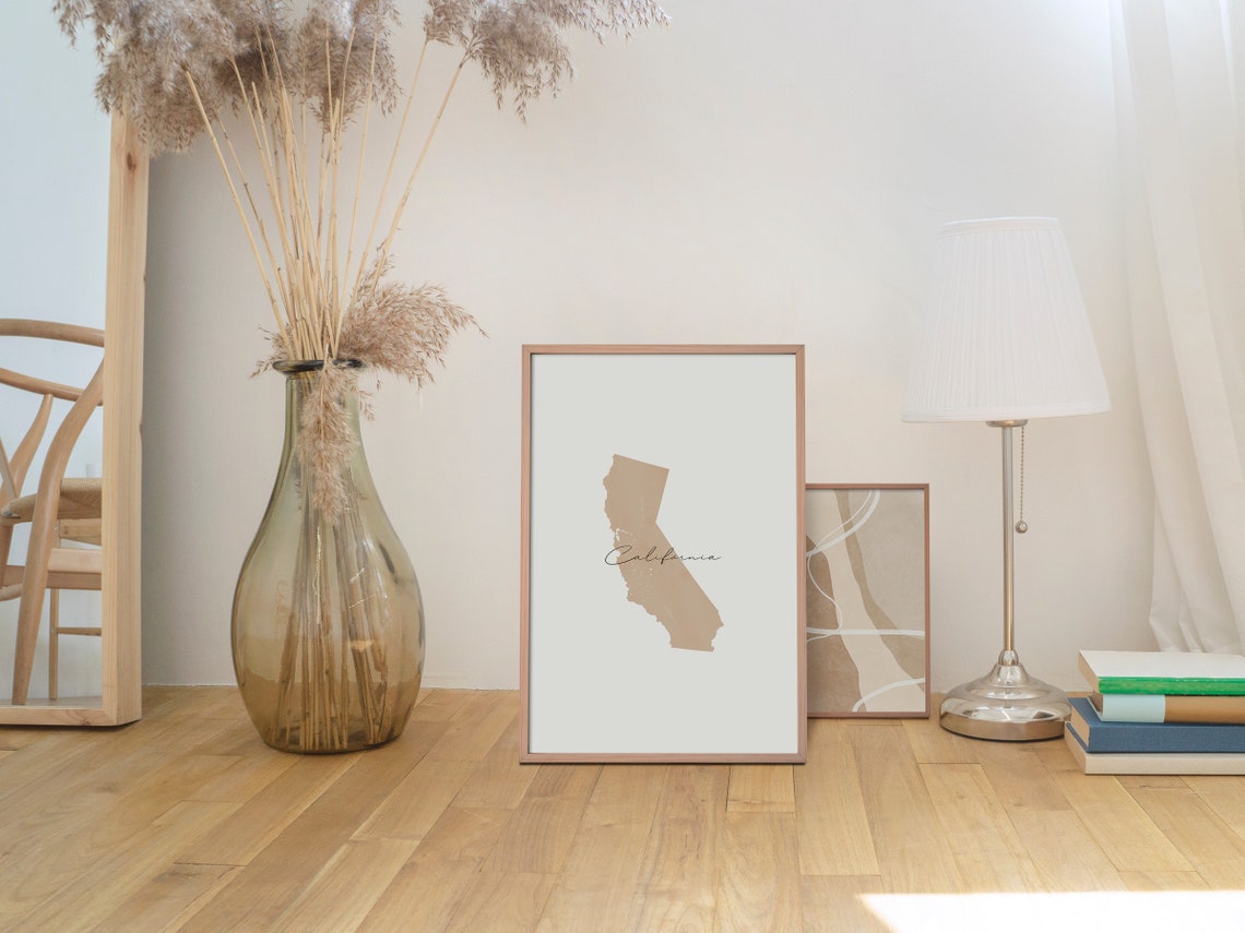 California Shape Wall Art Printable California Map Wall Art | Etsy
