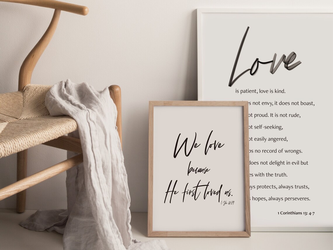 Bible Verse Wall Art 1john4:19 Printable Wall Art Bible Verse | Etsy