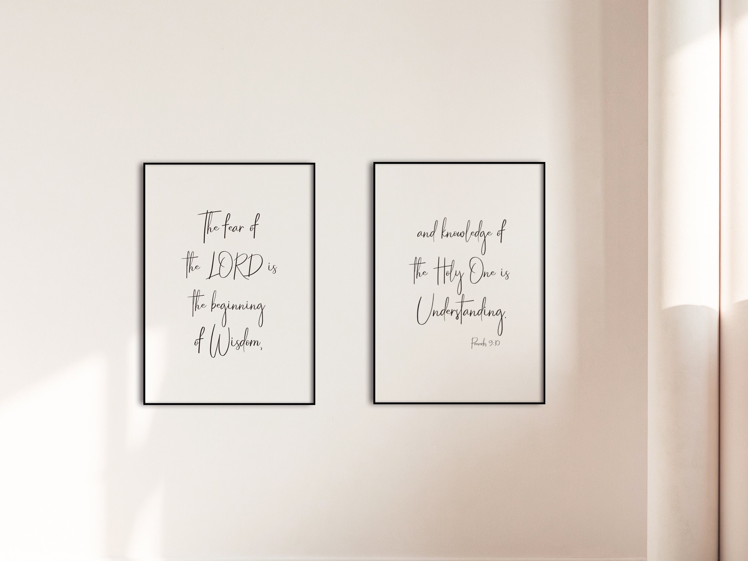 Printable Wall Art Bible Verse Set of 2 Calligraphy Wall Decor | Etsy