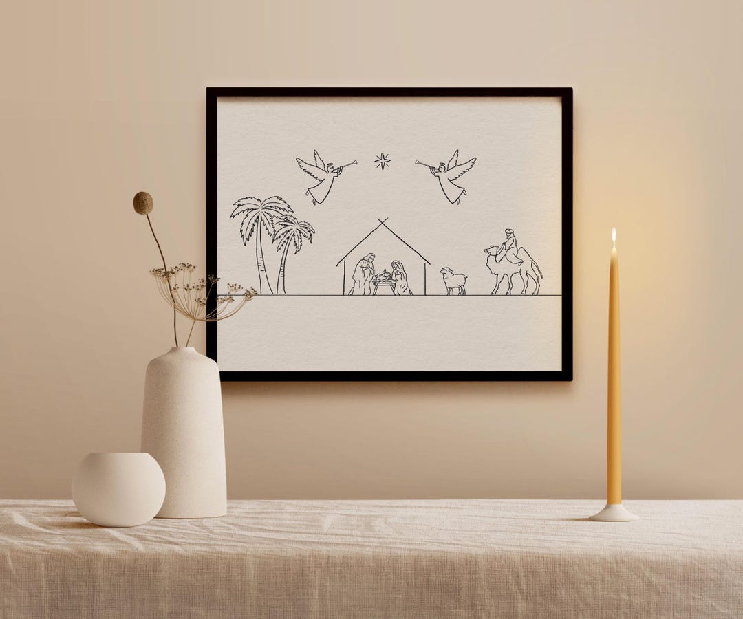 Nativity Print | Birth of Jesus Christ | Winter Printable Wall Art ...
