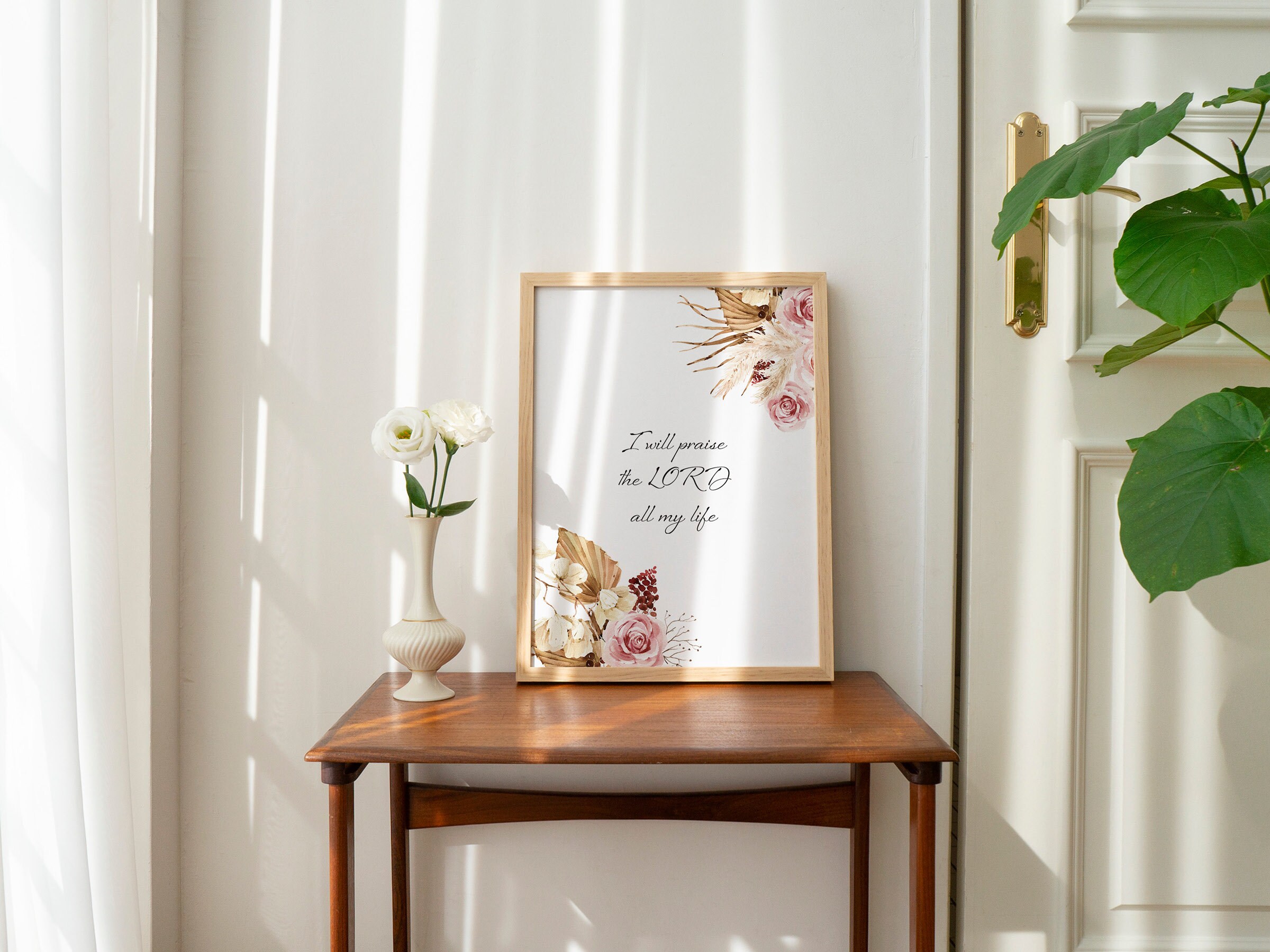 Psalms 146:2 Bible Verse Wall Art Floral Botanical Print Set | Etsy