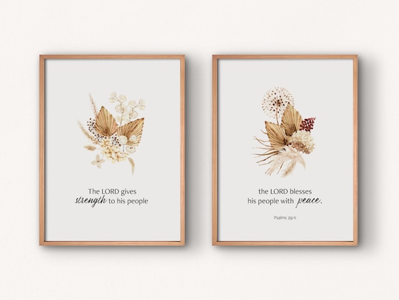 Psalms 29:11 Bible Verse Wall Art Set of 2 Printable Christian | Etsy