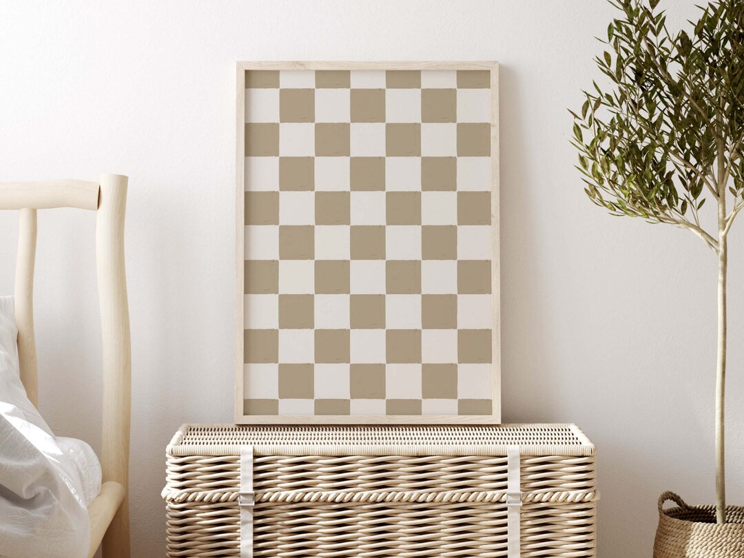 Modern Abstract Art, Checker Board Print, Printable Wall Art ...