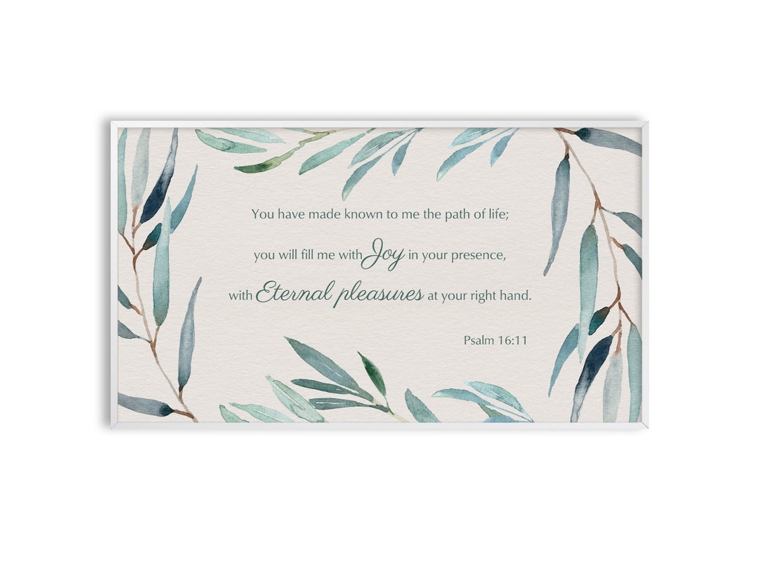 Frame TV Art Bible Verse Psalm 16:11, Scripture Memory, Christian Home ...