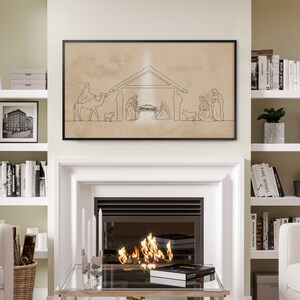 Christmas Frame TV Art Nativity, Jesus Birth, 4K Manger Scene, Instant ...