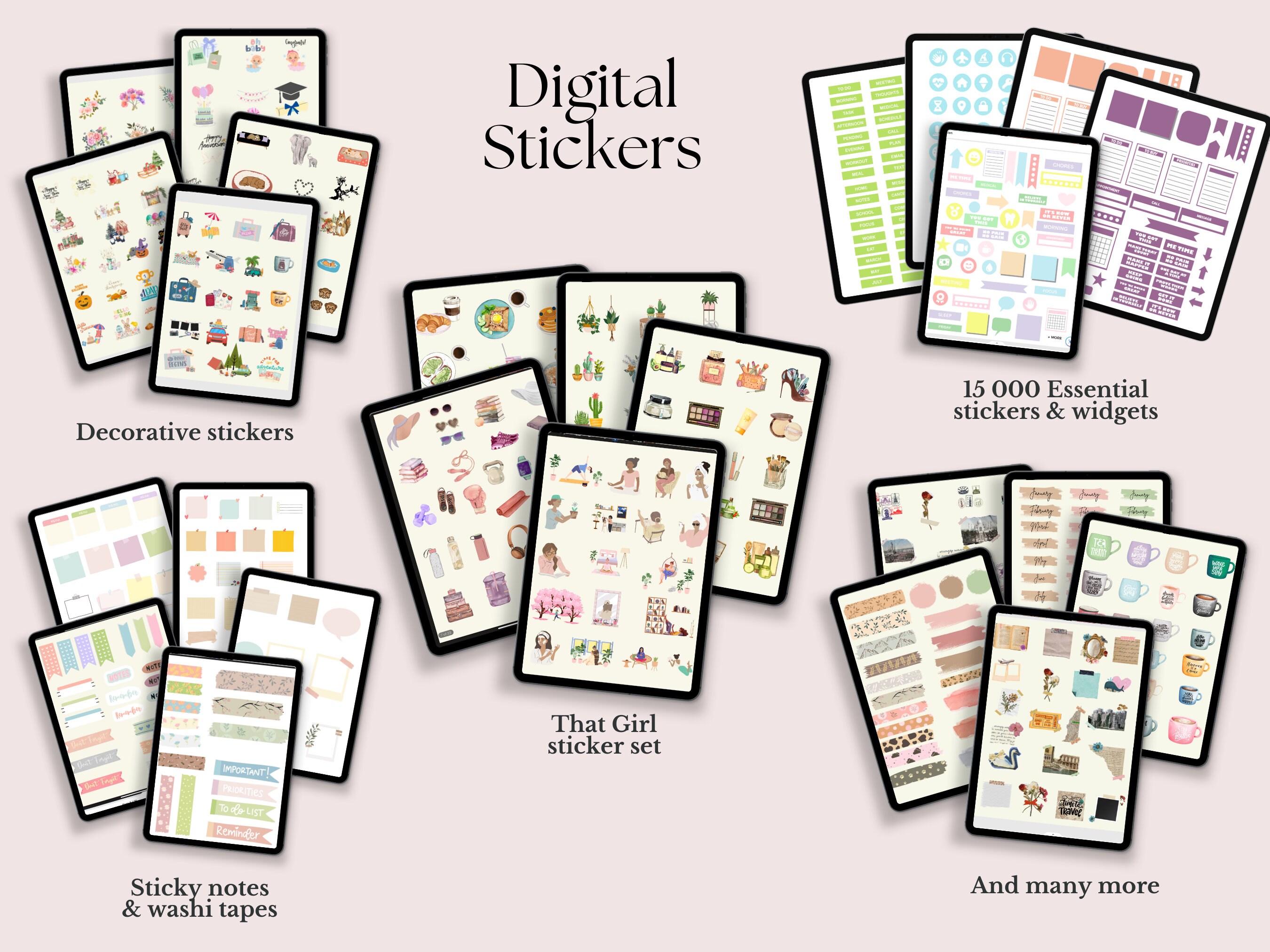 Digital Stickers for Planners, Digital Stickers Goodnotes, Digital ...