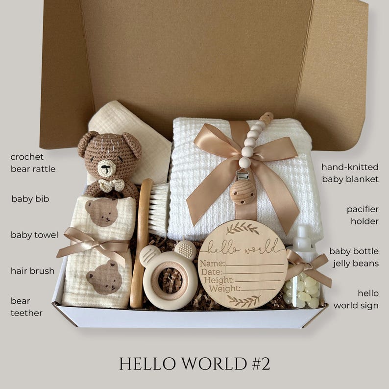 New Baby Gift, Baby Boy Gift Box, Baby Shower Gift Basket, Blue Newborn ...