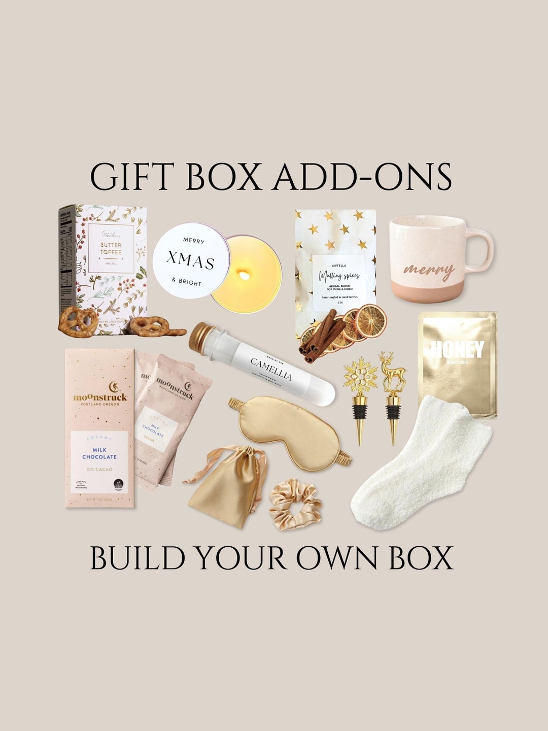 BUILD A BOX Add-ons for Gift Box, Self Care Gift Basket, Luxury Gifts ...