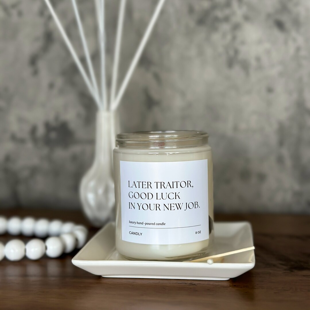 Later Traitor Funny Co-worker Candle Gag Gift for Men Women - Etsy