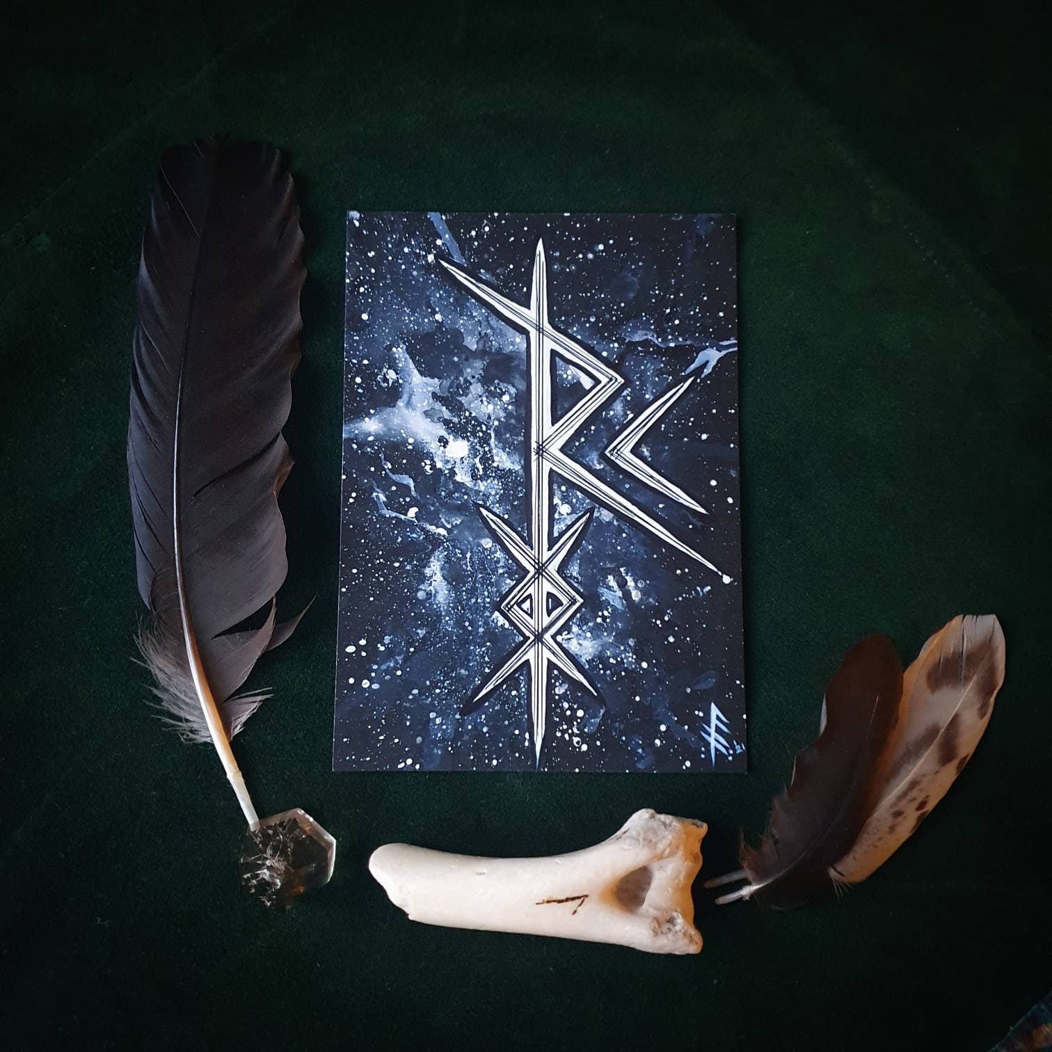 The Strength to Rise Again Bindrune Altar Card Viking Art - Etsy UK