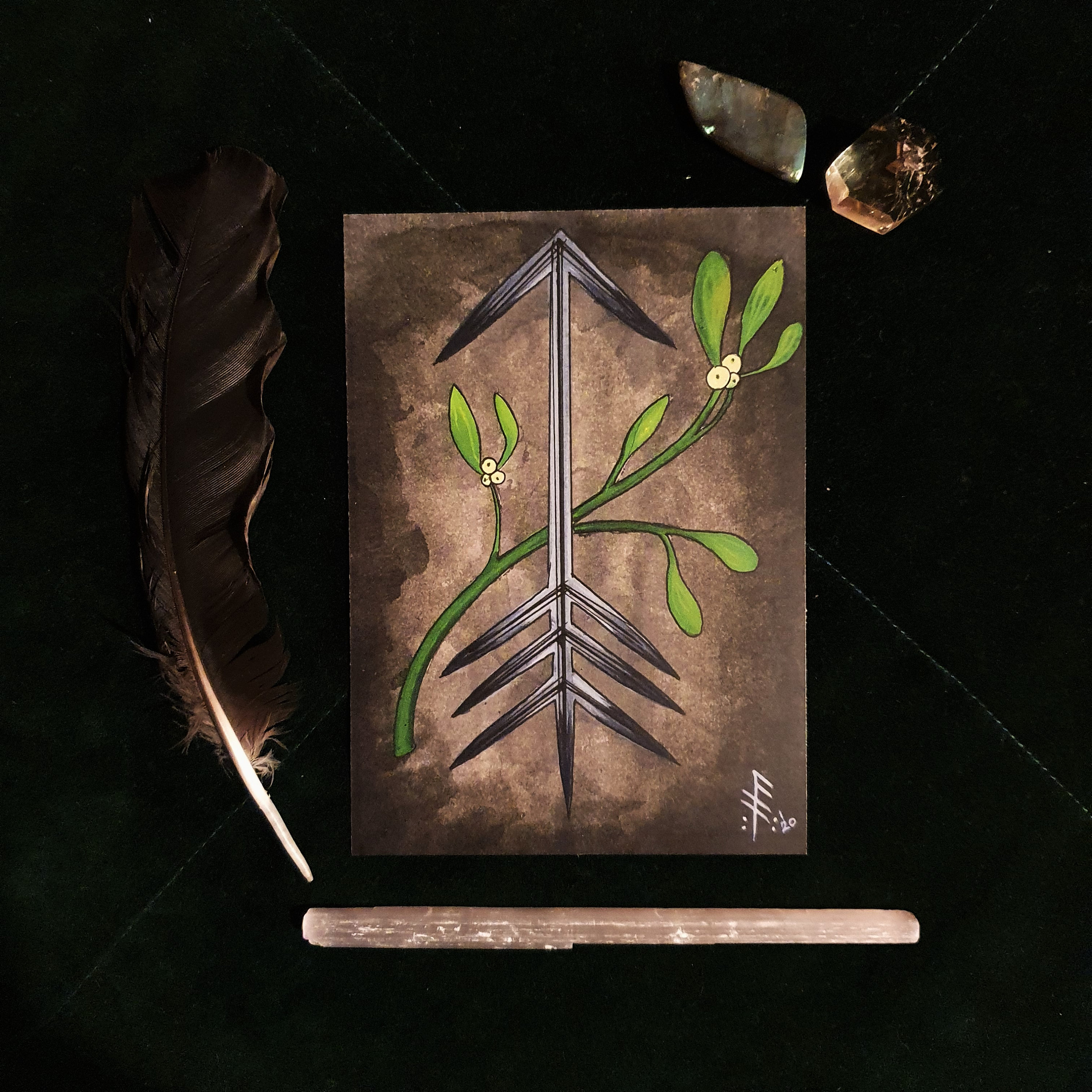 Baldur Mistletoe Arrow Balder Bindrune Altar Card Viking - Etsy