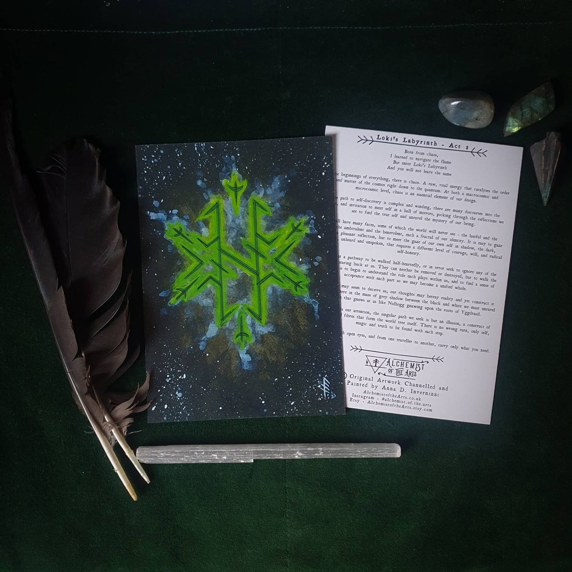 Loki Loki's Bindrune Altar Card Viking Runes Art | Etsy