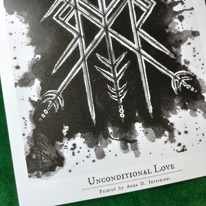 Viking Art Bindrune for Unconditional Love - A4 Poster Art Print ...