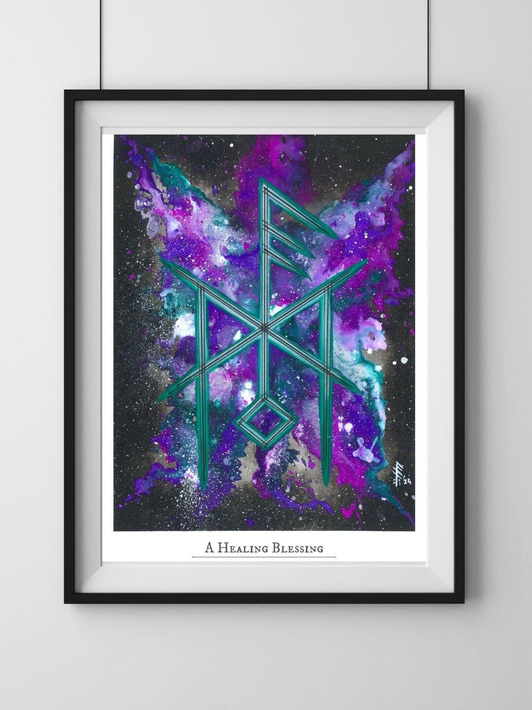 A Healing Blessing Viking Art Bindrune A4 Poster Art Print, Heathen ...