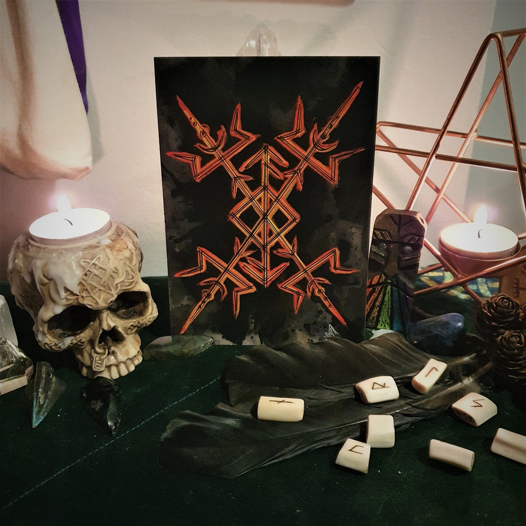 Roll the Dice, Fate - Bindrune Altar Card, Viking Art Print - Etsy
