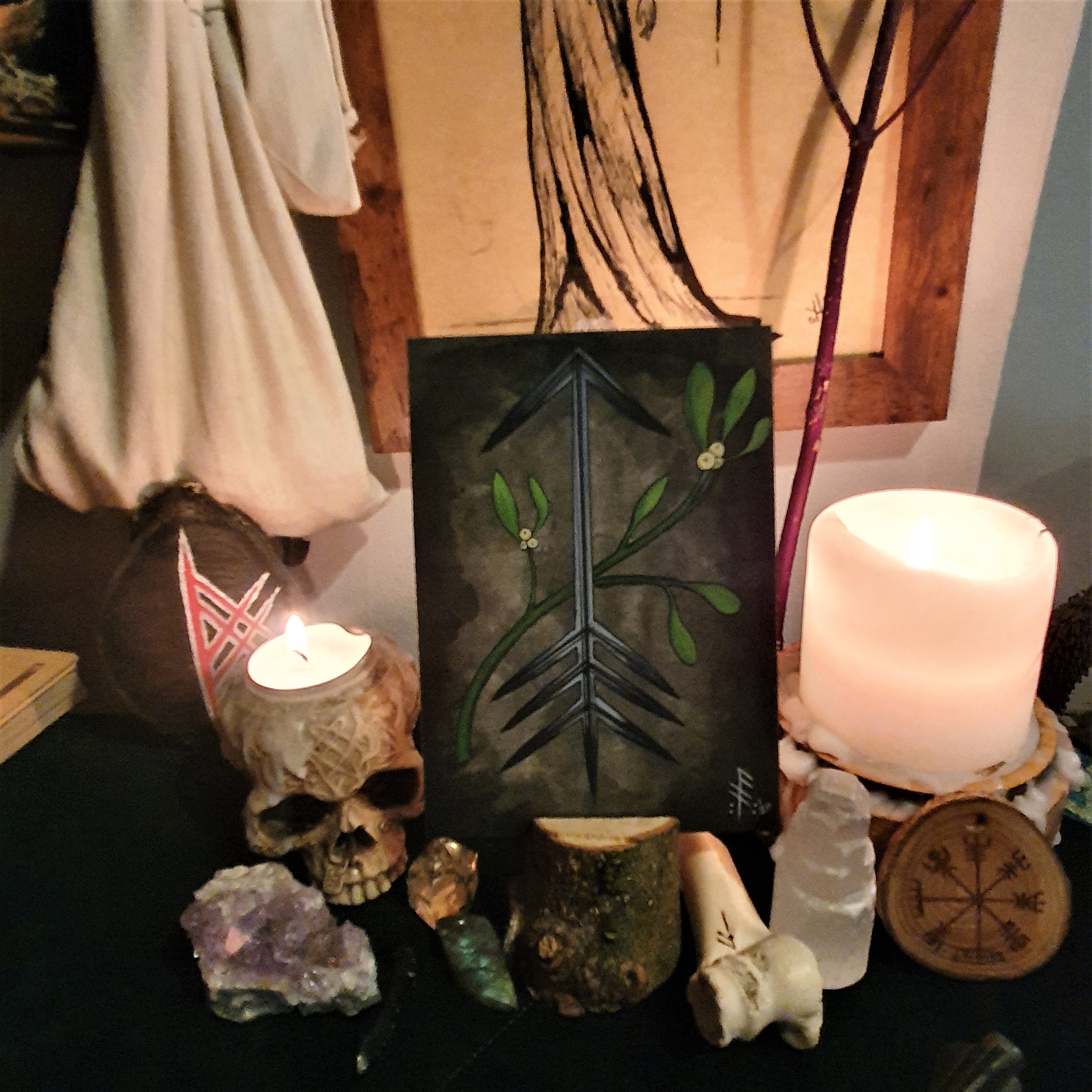 Baldur Mistletoe Arrow Balder Bindrune Altar Card Viking - Etsy