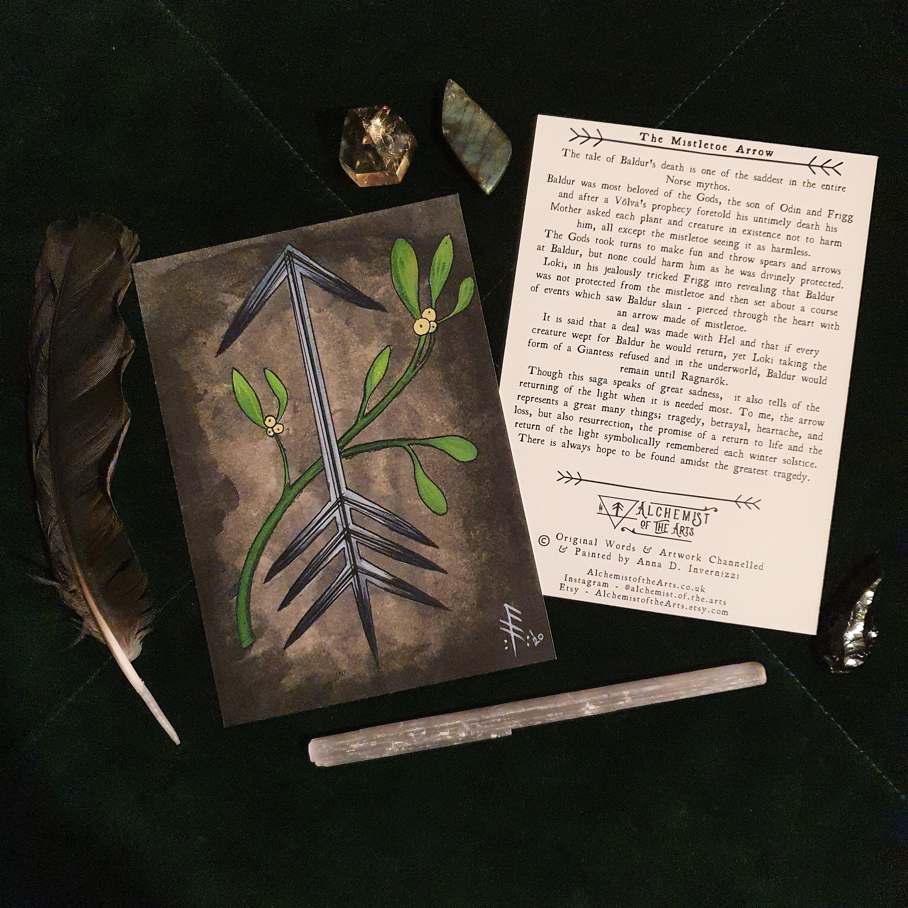 Baldur Mistletoe Arrow Balder Bindrune Altar Card Viking - Etsy