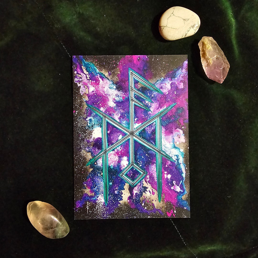 Healing Blessing Bindrune Art Print: Norse Pagan Altar Card - Etsy