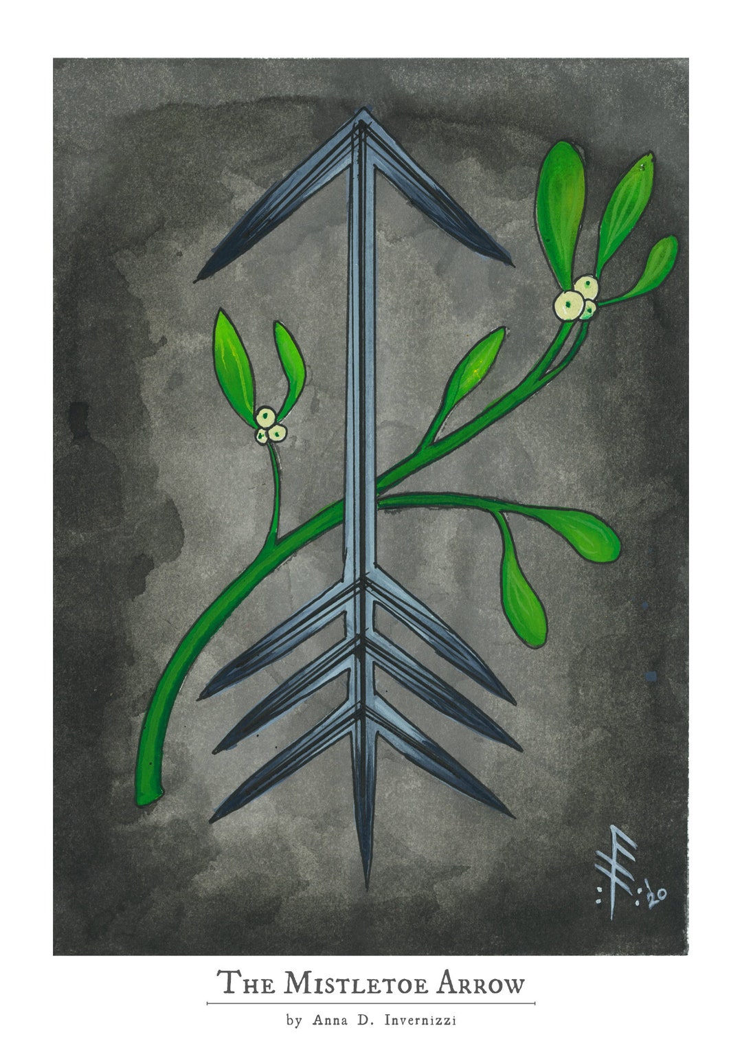 The Mistletoe Arrow Baldur Viking Art Bindrune A4 Poster Art Print ...