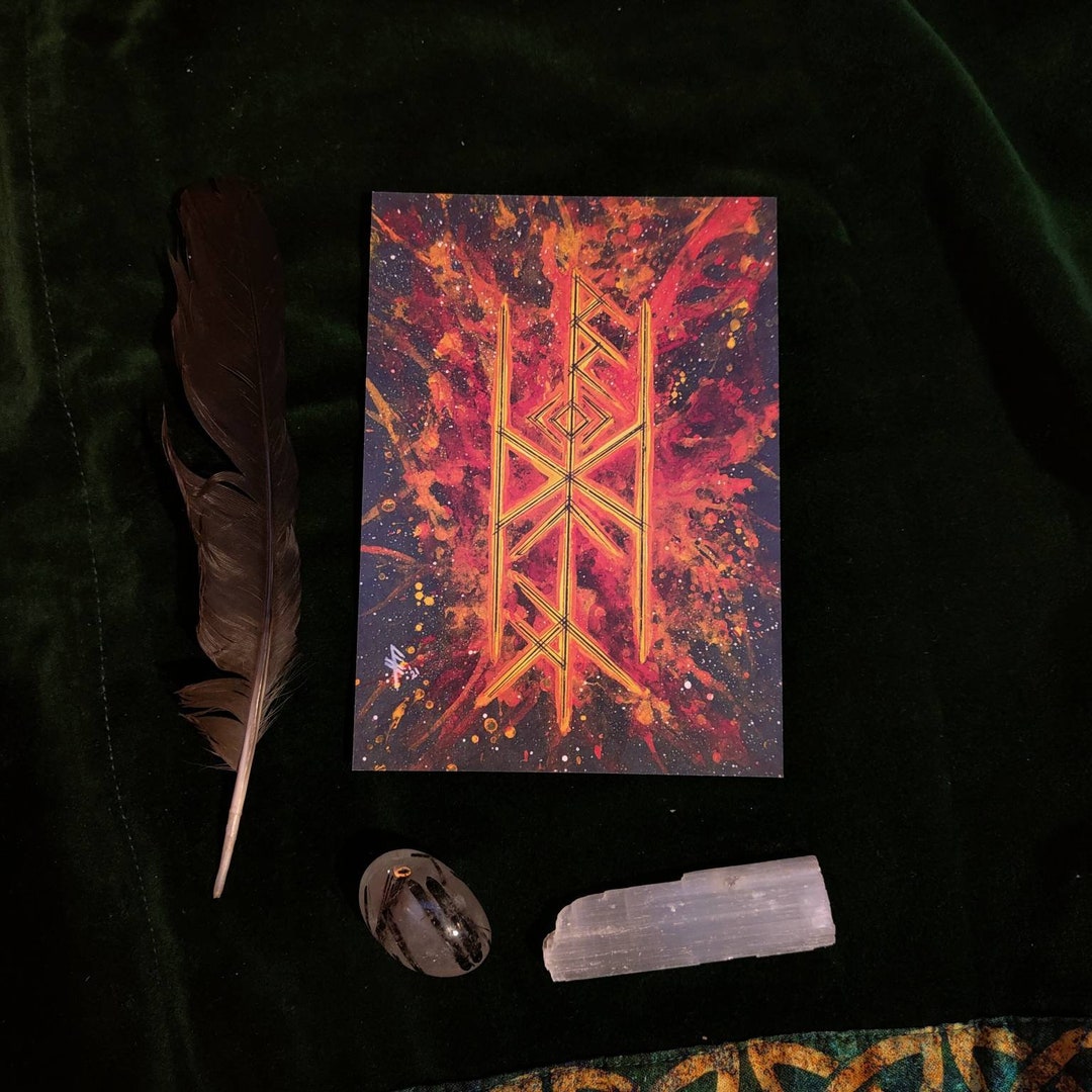 For the Life That Follows Death Bindrune Altar Card, Viking Art Print ...