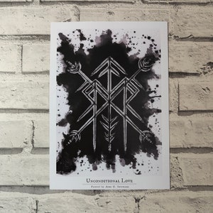 Viking Art Bindrune for Unconditional Love - A4 Poster Art Print ...