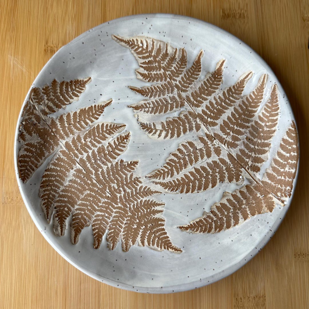 Ceramic Fern Decorative Plate - Etsy