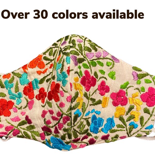 Gorgeous Floral Embroidered Face Mask Reusable and Washable - Etsy