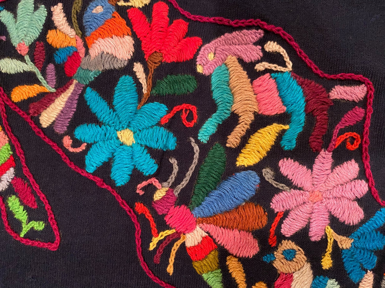 Authentic Otomi Hand Embroidered T-shirt. Mexico Map Shirt. - Etsy