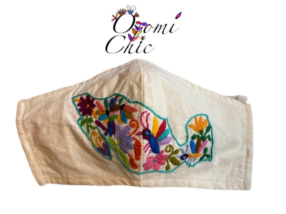 Otomi Hand Embroidered Mexico Map Face Mask. Otomi Face Mask. - Etsy India