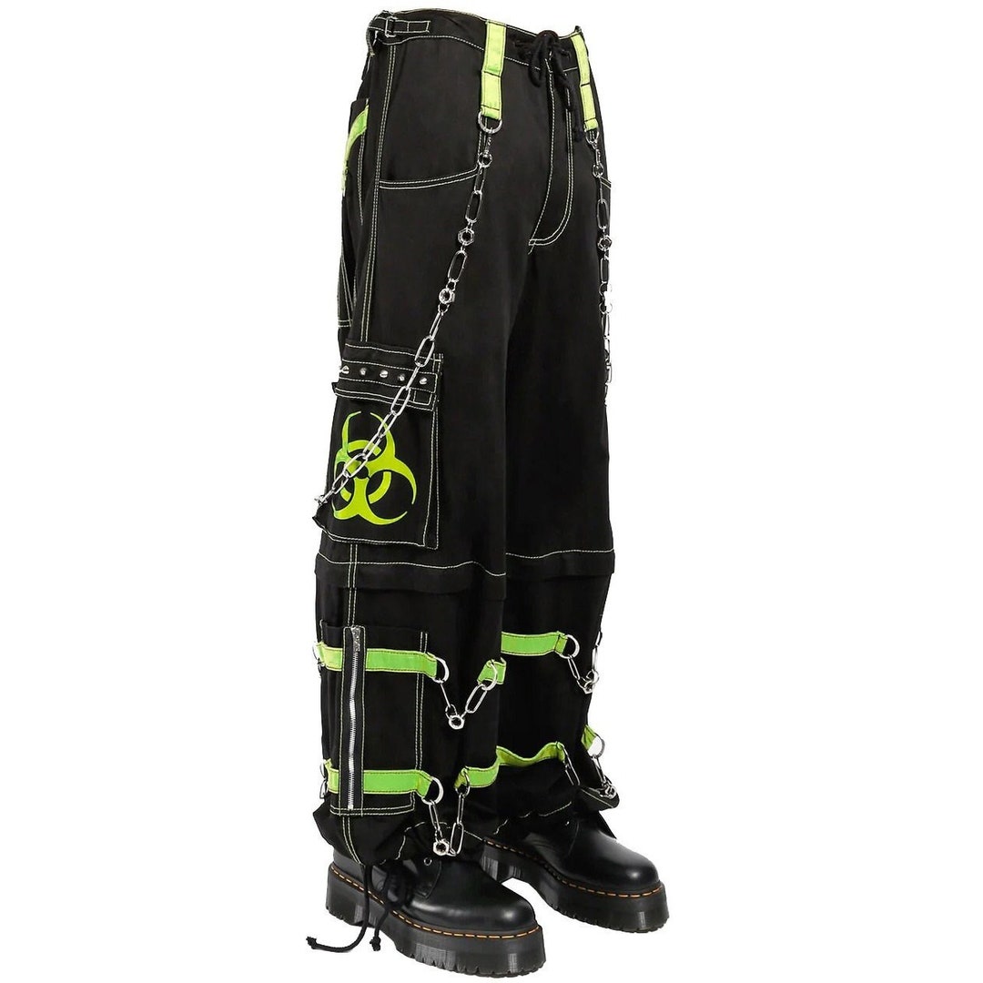 New Biohazard Men Gothic Black/lime Bondage Reflective Biohazard Symbol ...