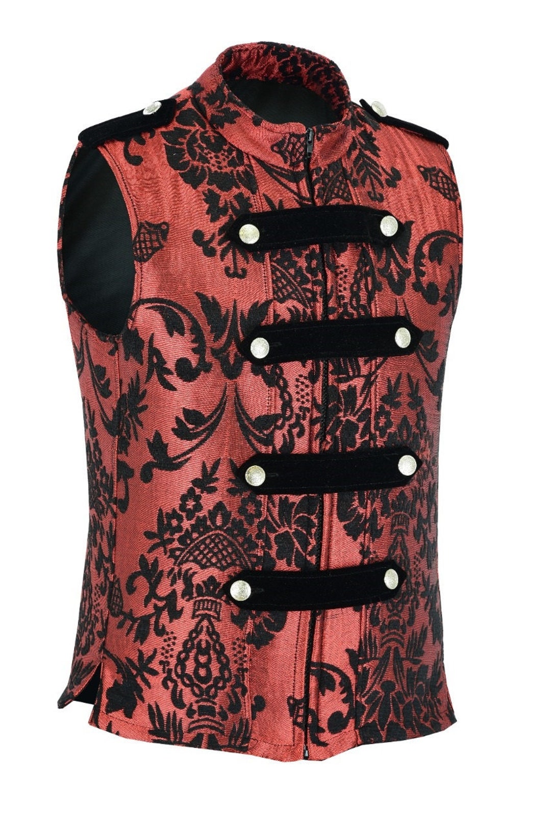 Prime Quality Red Vest Gothic Jacket Military Uniform Band Vest Goth ...