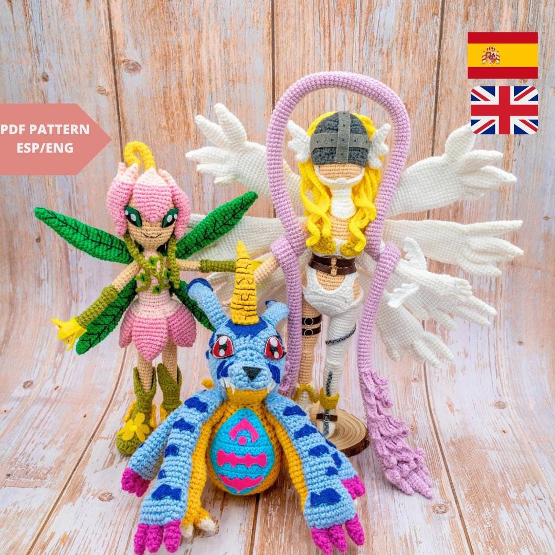 Amigurumi Crochet PDF Pattern Pack: Lilimon, Gabumon & Angewomon ...