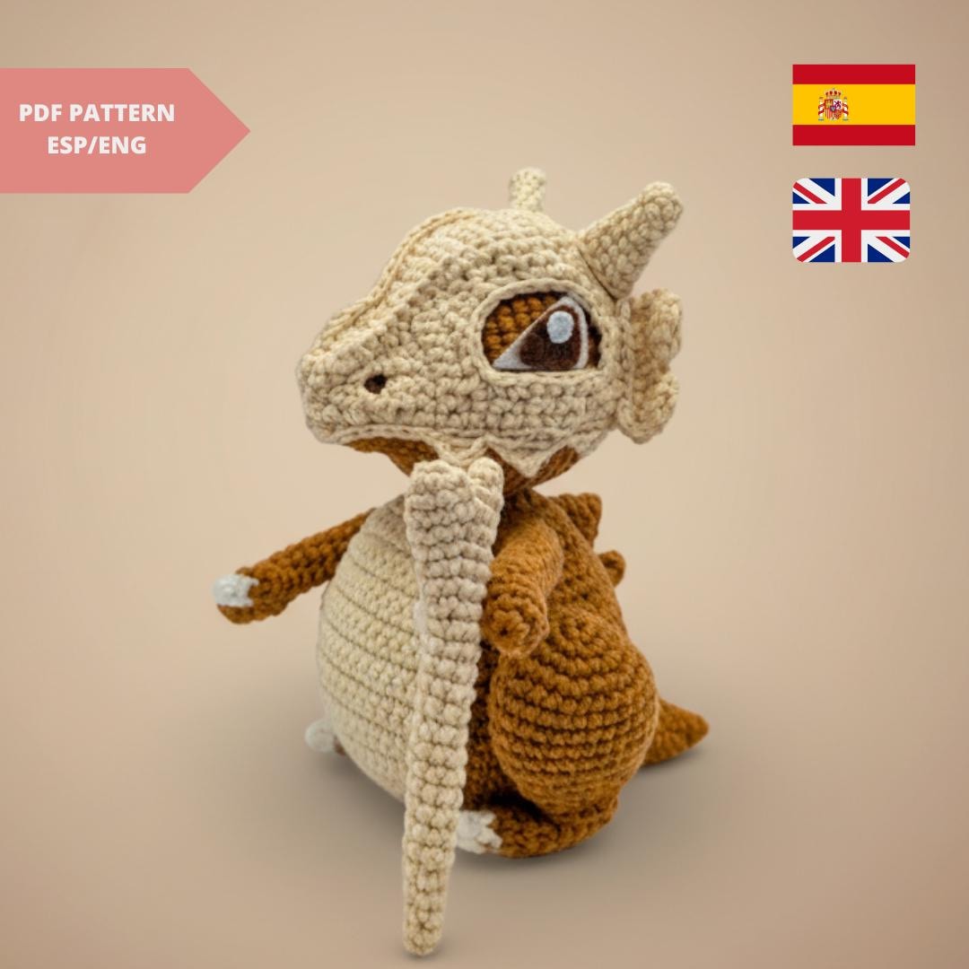 Cubone Pokémon Amigurumi PDF Pattern – Handmade Pokémon Toy Crochet ...