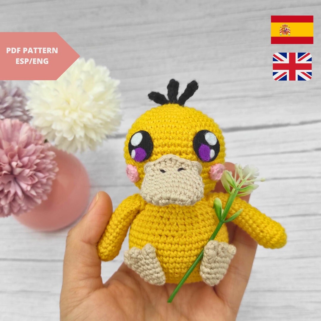 Downloadable PDF Pattern to Crochet a Psyduck Amigurumi. Step-by-step ...