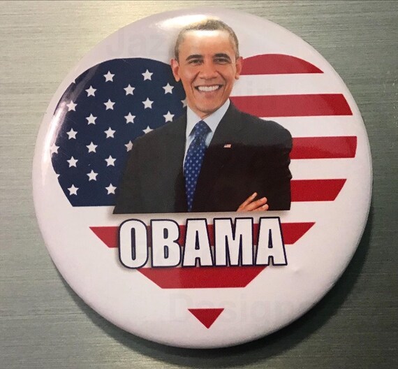 PRESIDENT BARACK OBAMA Pin Button or Magnet | Etsy