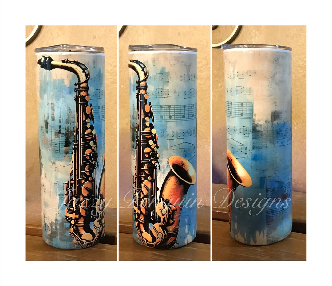 Saxophone 20 Ounce Drink Tumbler | Skinny Tumbler | Water Tumbler | Sax ...