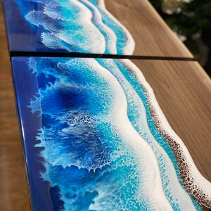 Wonderful Live Edge Ocean Resin End Table - Etsy