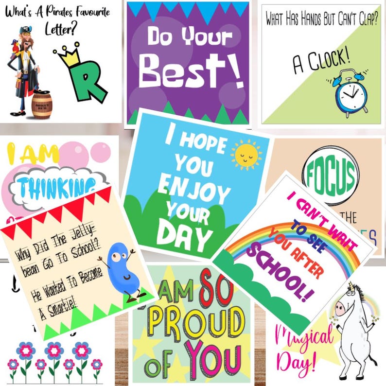 Lunchbox Notes, Cards for Kids, Encouragement Cards, Funny Cards, Flash ...