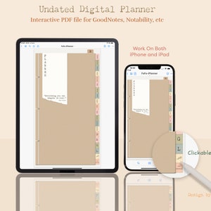Undated Digital Planner iPhone or iPad Goodnotes Planner, Notability ...
