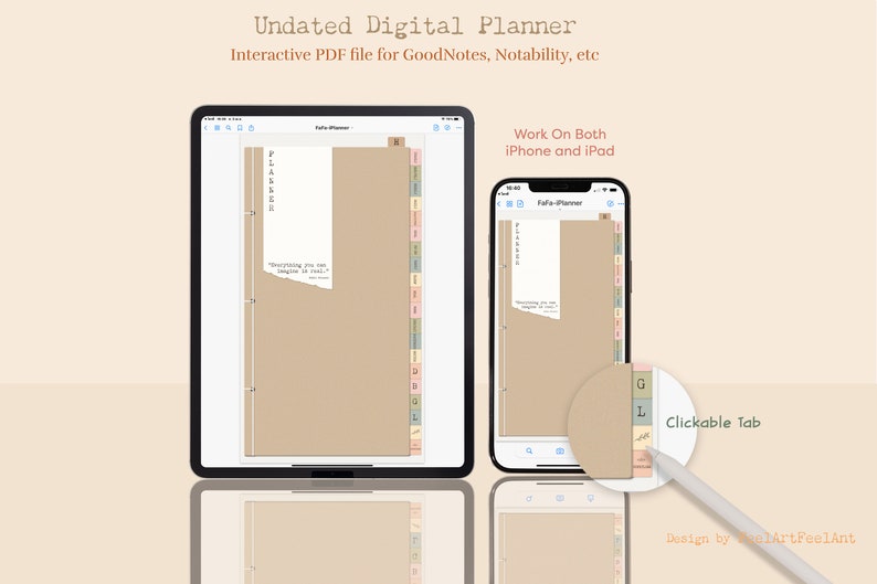 Undated Digital Planner Iphone or Ipad Goodnotes Planner - Etsy