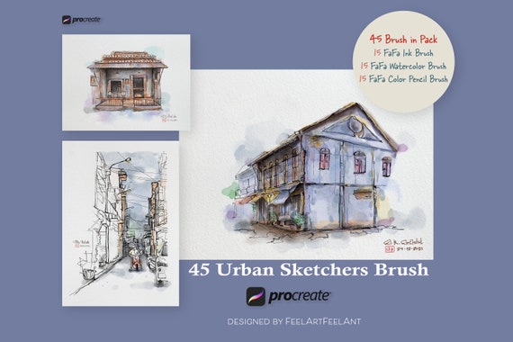 45 Urban Sketchers Brushes for Procreate Ink Brushes | Etsy