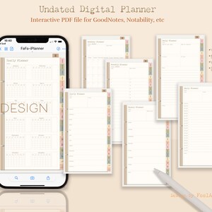 Undated Digital Planner iPhone or iPad Goodnotes Planner, Notability ...