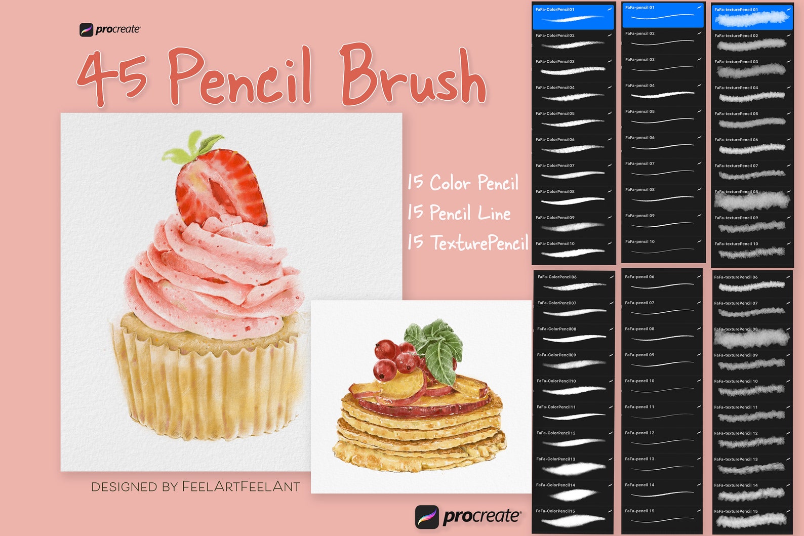 45 Pencil Brushes for Procreate Procreate Sketching Brushes - Etsy