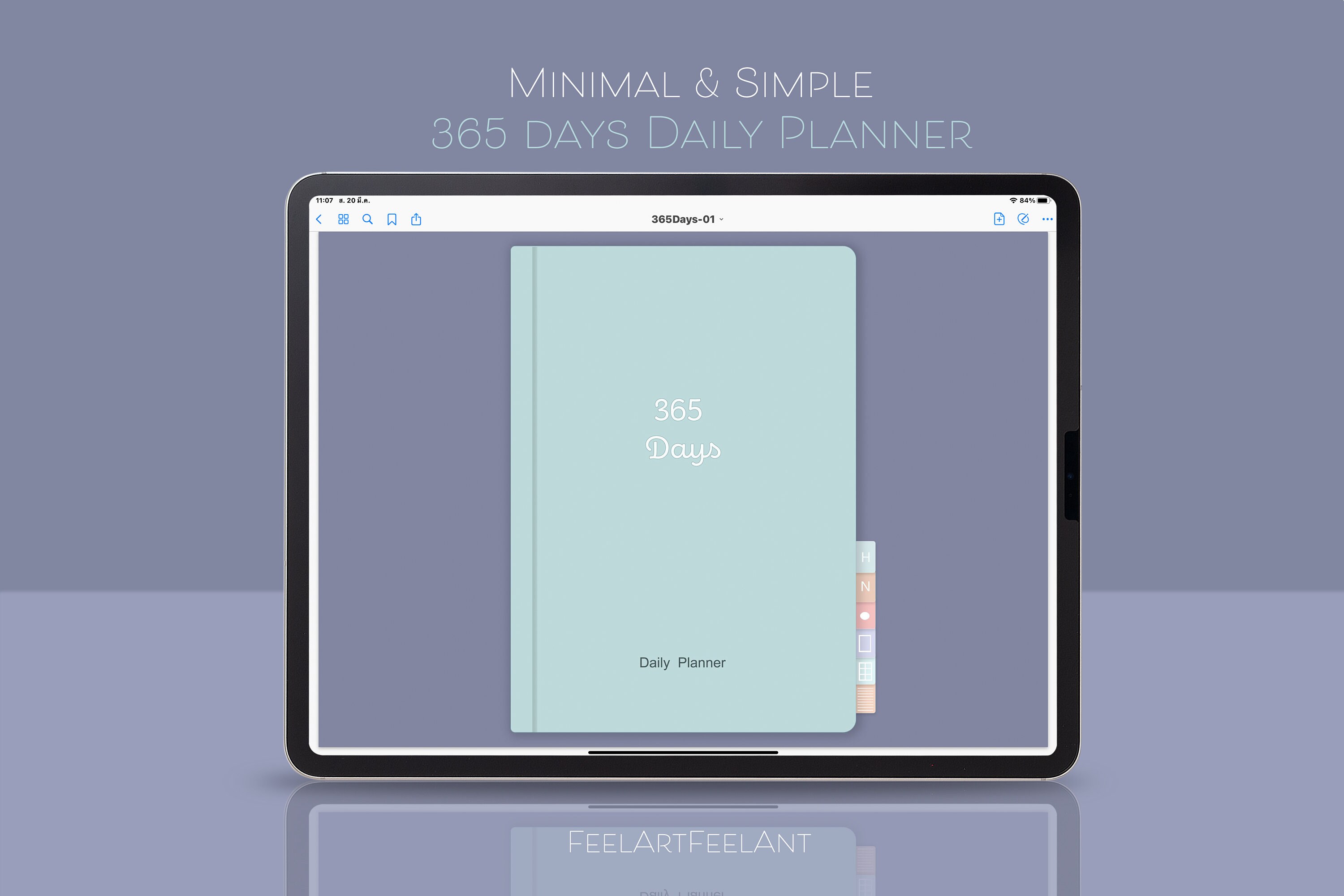 Undated 365 Days Daily Planer, Minimal & Simple Digital Planner, for ...