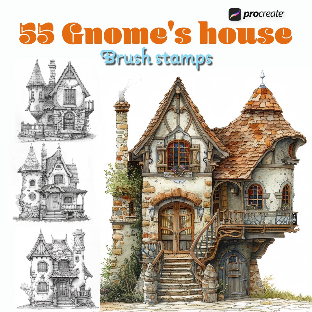 55 Gnome's Houseprocreate Brush Stamps, Brushes for Procreate on Ipad ...