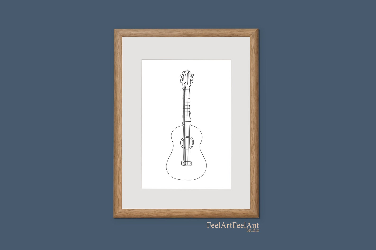Printable Wall Art Guitar Line Art Minimalist Print Guitar - Etsy