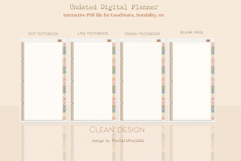 Undated Digital Planner Iphone or Ipad Goodnotes Planner - Etsy